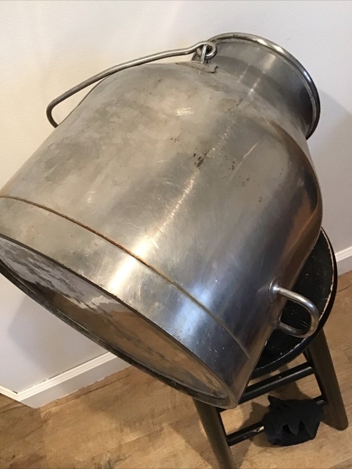 Vintage DeLaval stainless steel milking 5 gallon bucket pail can dairy ...