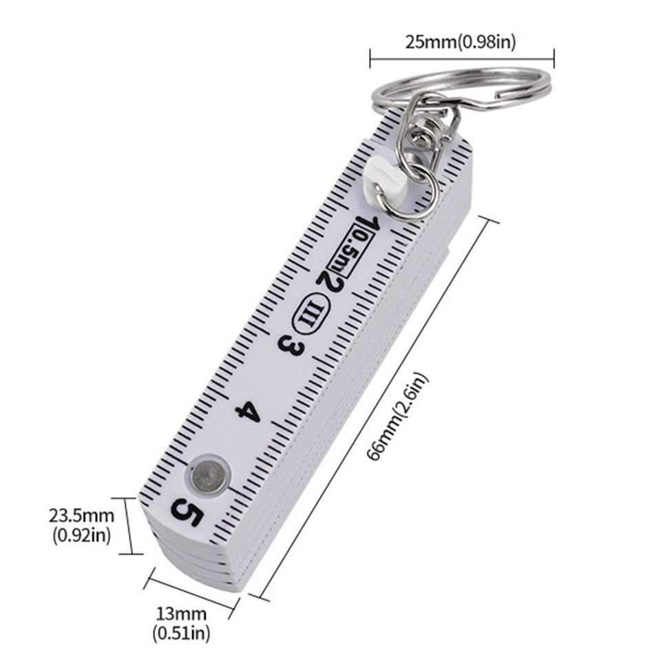 0 5 Meter Folding Ruler Keychain Compact Portable Tool for Woodworking ...