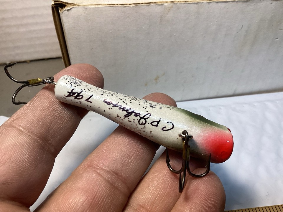 Vintage C P Johnson 794 Handmade Wooden Fishing Lure Green,white ...