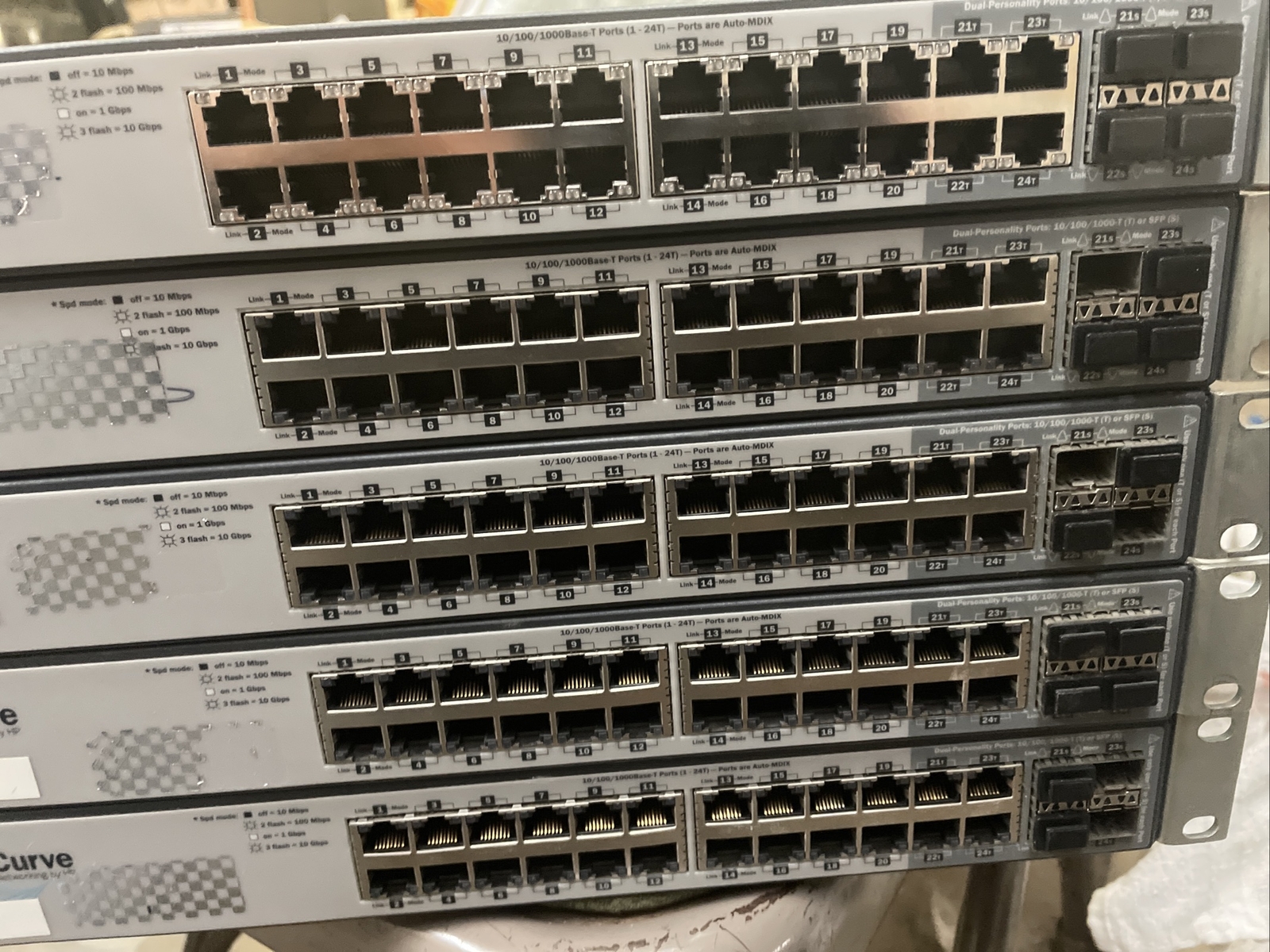 HP ProCurve J9145A 2910al-24G 24 port Gigabit Switch + 1 X J9008A ...