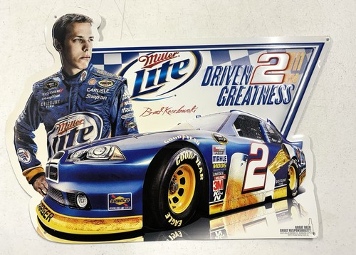 Miller Lite Beer Brad Keselowski Nascar Metal Bar Tin Sign 24x16 ...