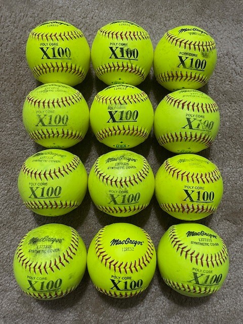 MacGregor X100 Used Slow Pitch Softballs ASA/USA 12 Inch One Dozen | eBay