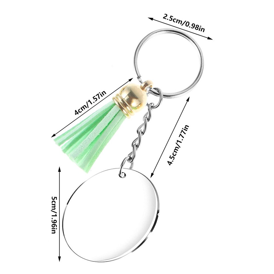 Acrylic Keychain Making Kit Circle Keychain DIY Making Kit Tassel ...