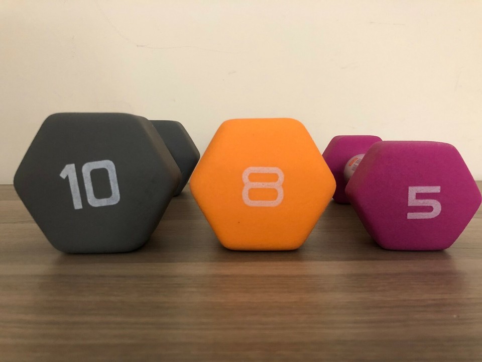 Cap Hex Neoprene Dumbbells Weights - 3LB 5LB 8LB 10LB 12LB pick your ...