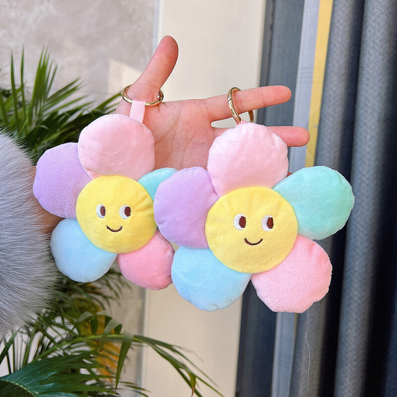 Plush Keychains Cute Sun Flower Car Key Chain New Sunflower Plush ...