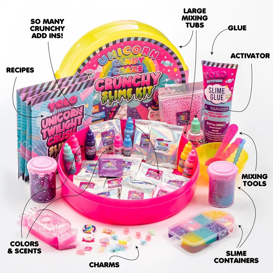 Unicorn Candy Craze Slime Kit - DIY Slime Making Set for Girls 8-12 ...