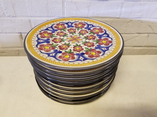 Vtg Ceramar Spain Ceramic Set of 10 Plates w/ Floral Dec. 10 5/8" | eBay