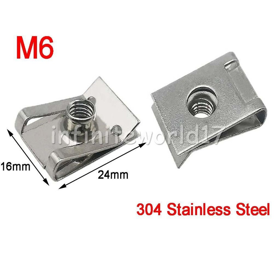 25PCS M6 6mm 304 Stainless Steel Threaded Fairing Clip Spring Speed ...