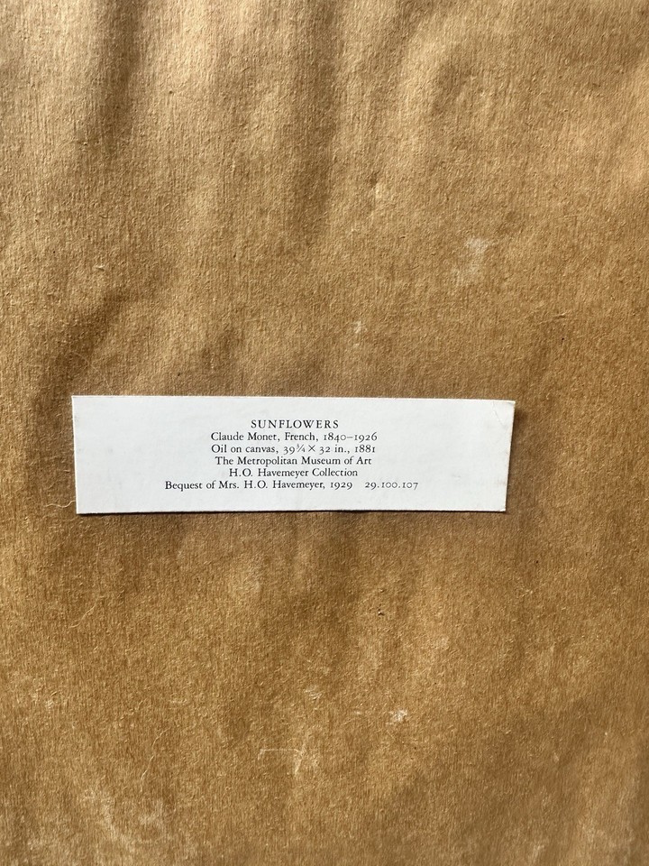 Framed Claude Monet Sunflowers Print 1881 Wall Art Vintage Museum ...