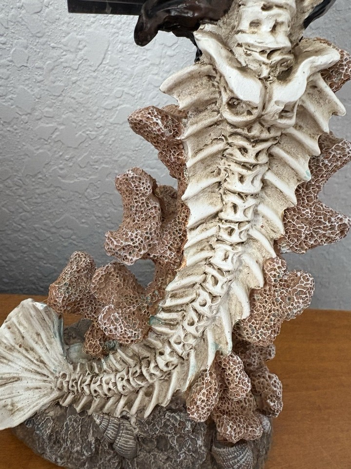 FOLKLORE Halloween MERMAID SKELETON wearing crown, skull BEACH HOUSE ...