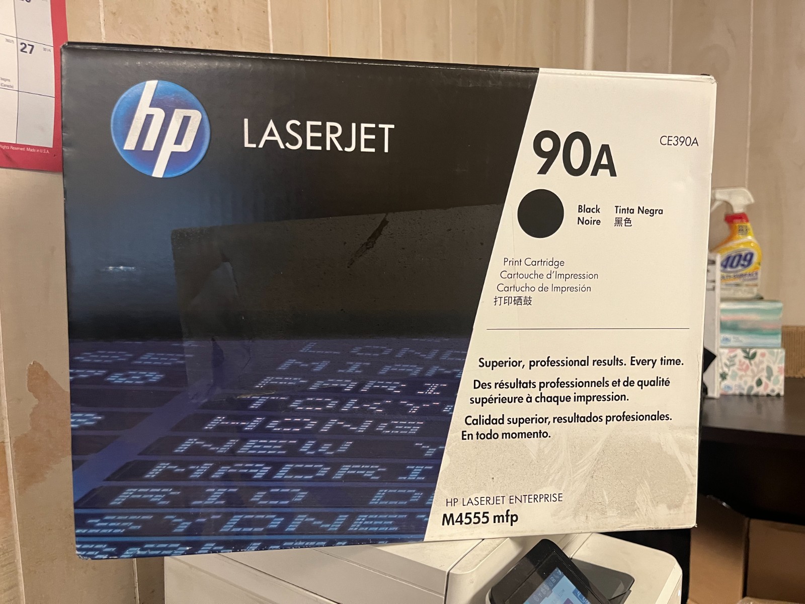 HP 90A CE390A Black Toner Laser Print Cartridge. Open Box, Pull tab NEW ...