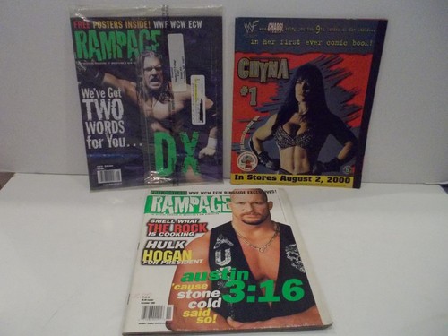 Lot of 3 Rampage Wrestling Magazines Dx/Chyna/Stone Cold Austin 1999/2000 | eBay