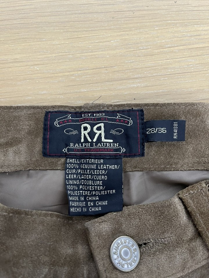 RRL Ralph Lauren 27 Suede Ranch Pants Rugged Leather Western VtG Polo ...