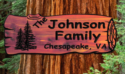 Personalized Custom Carved Cedar Sign -Cedar Log-Rustic Plaque Home ...