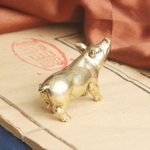 Solid Brass Pig Statue Animal Ornaments Toys Decorative Gifts ...