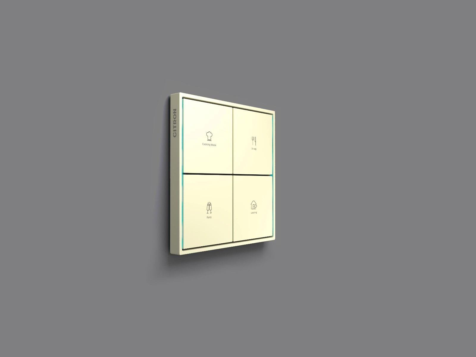 KNX KEYPAD 8 BUTTONS CITRON SQUARE OR RECTANGULAR LUXURE POLAR WHITE ...