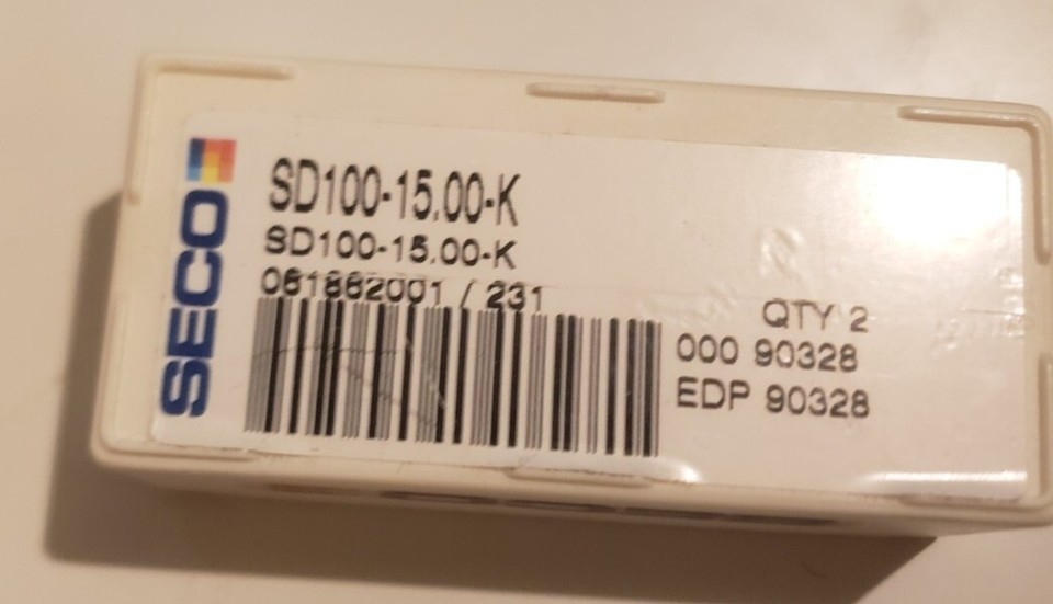 SECO Carbide SD100-15.00-K EDP 90328. 2 Pieces Per Box New | eBay