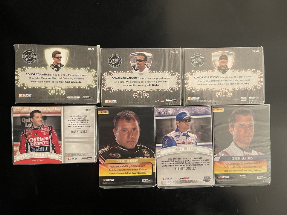 NASCAR Patch Trading Card Lot Autograph Elliot Sadler Tony Stewart ...
