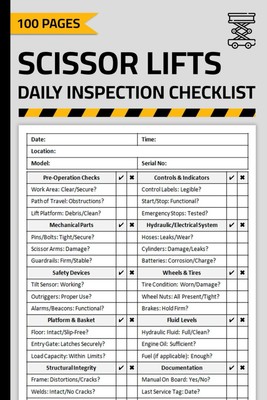 Scissor Lifts Daily Inspection Checklist: Scissor Lift Pre-Use ...