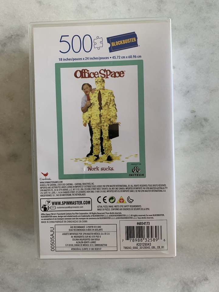 NEW Office Space 500 Piece Puzzle in Plastic Retro Blockbuster VHS ...