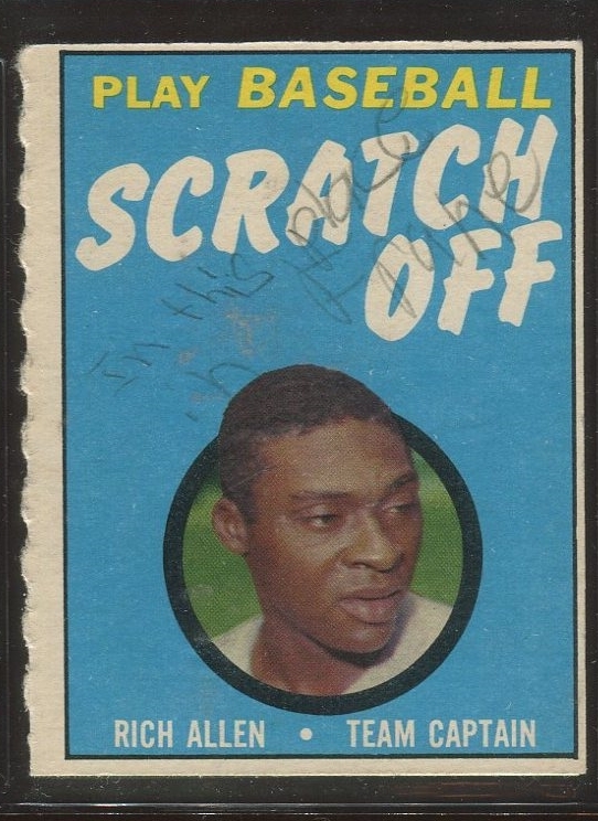 Baseball Card 1970 Topps Scratch Off Rich Allen Philadelphia Phillies ...