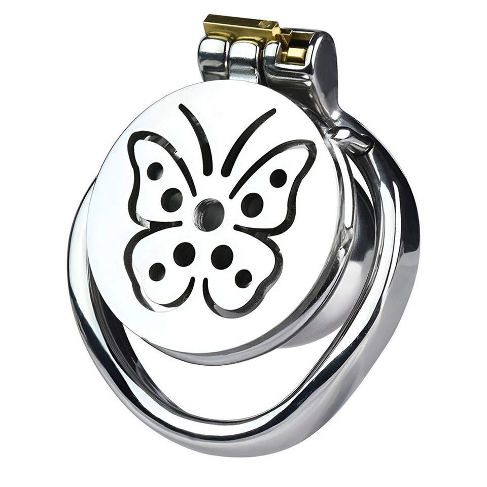 Inverted Plugged Male Chastity Device Stainless Steel Cage with Tube ...