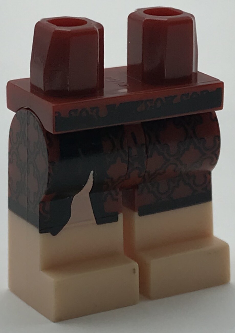 Lego New Dark Red Hips and Legs Dressing Gown Robe Tails Black Minifig ...