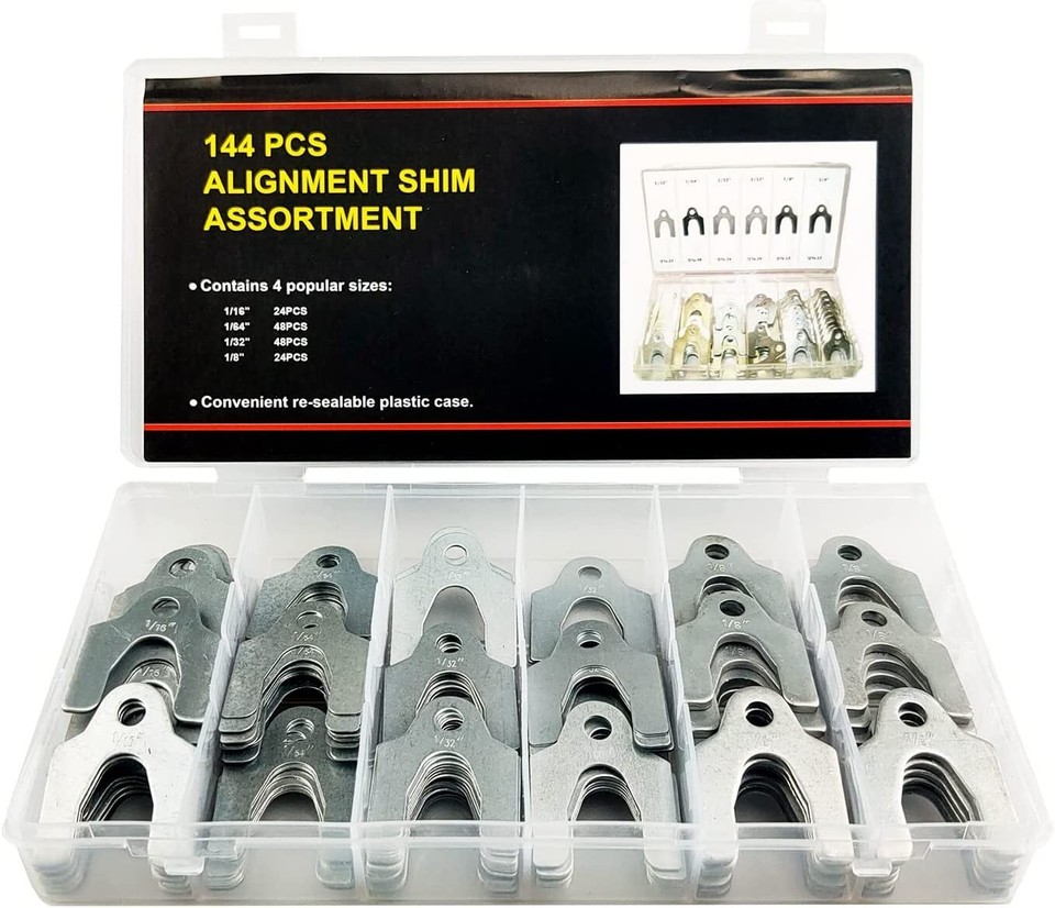 144 Pieces Auto Alignment Body Shim 1/16" 1/64" 1/32" 1/8" Alignment ...