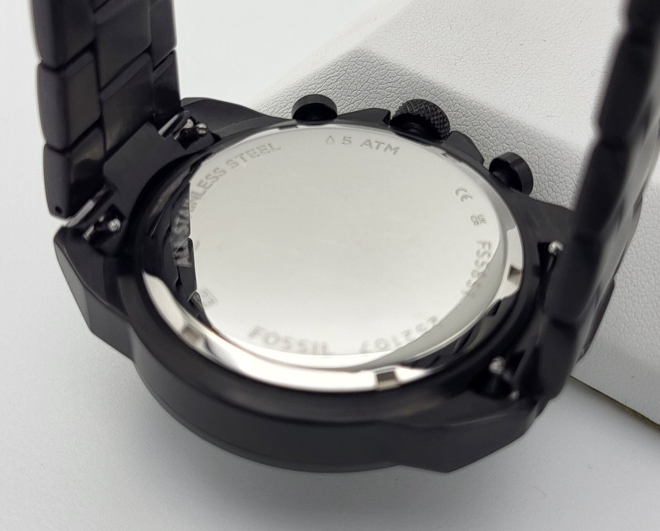 Fossil FS5851 Men's Bronson Chronograph Black Stainless Steel Watch ...