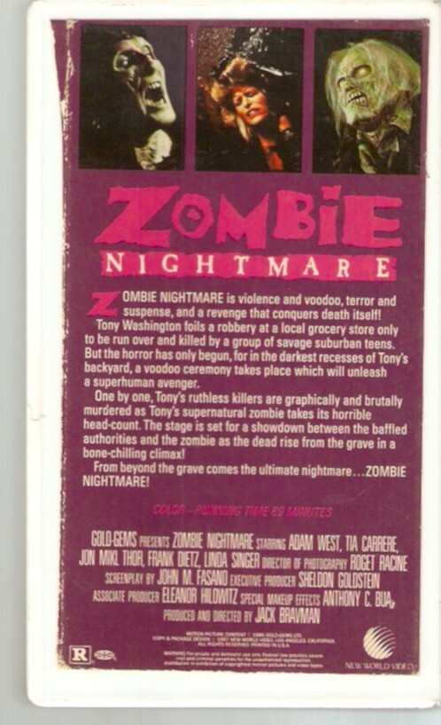 Zombie Nightmare ( RARE! VHS 1987) Adam West, Tia Carrere - Obscure ...