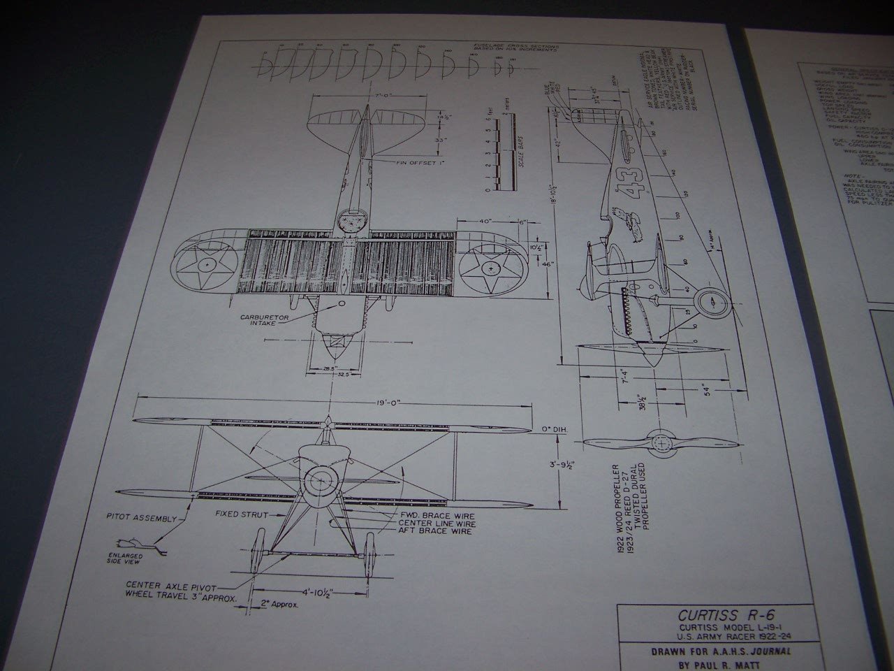 VINTAGE..CURTISS R-6 ARMY RACER..4-VIEWS/SPECS (954F)...RARE! | eBay
