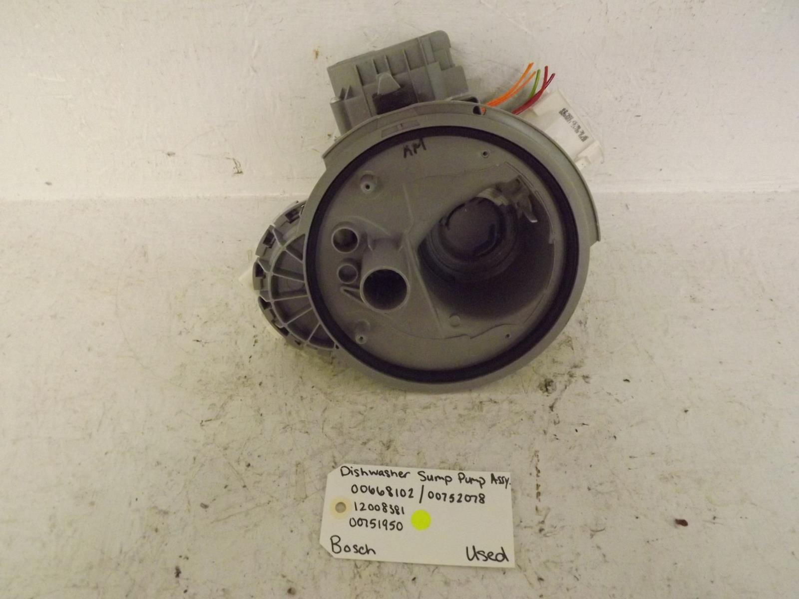 Bosch Dishwasher 00668102 00752078 12008381 00751950 Sump & Pump ...