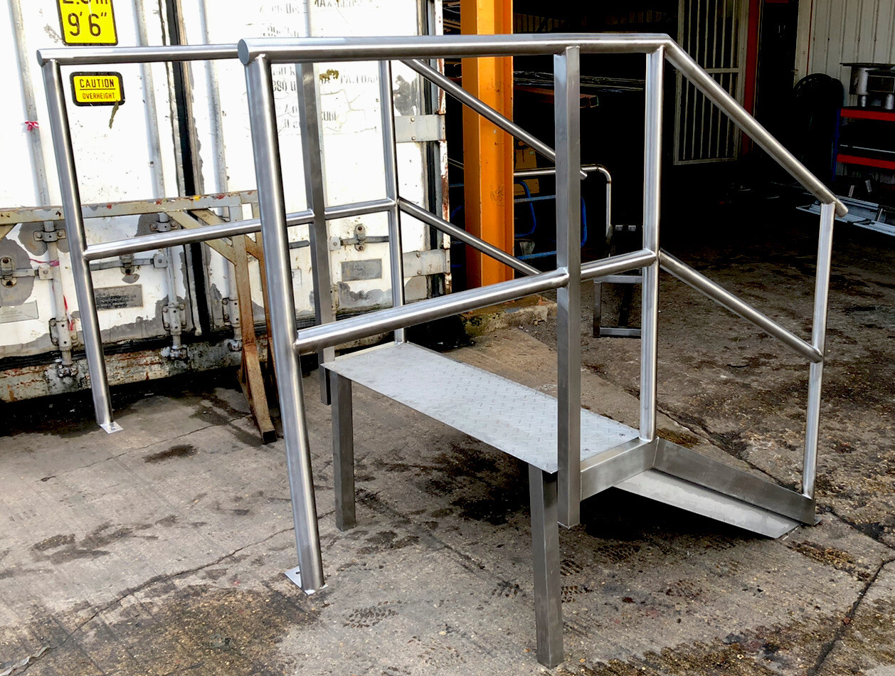 Stainless Steel Access Steps. Platform. Bespoke Fire Escape/ Access ...