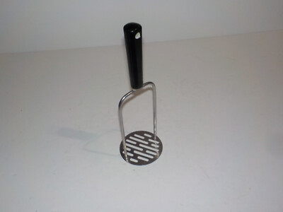 Vtg ANDROCK Masher Art Deco Black Handle Kitchen Utensil Stainless USA ...