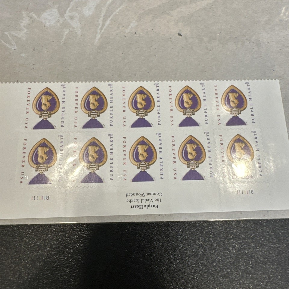 Forever STAMPS PURPLE HEART MEDAL & HONORING EXTRAORDINARY HEROISM S31 ...