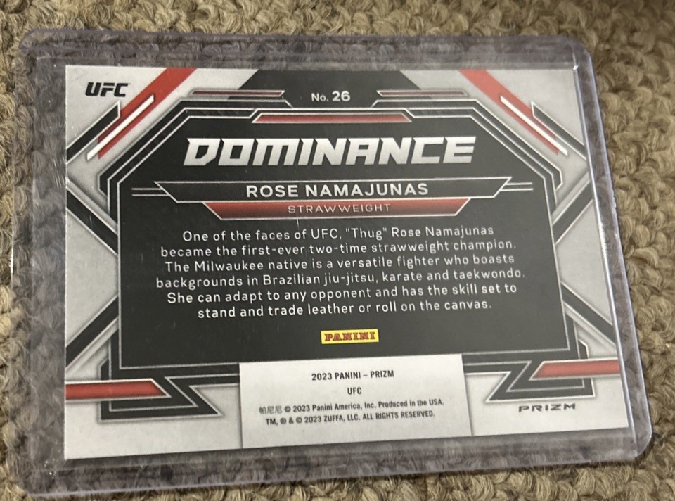 UFC TRADING CARD 2023 PANINI PRIZM UFC DOMINANCE DISCO BALL ROSE ...