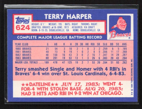1984 Topps Tiffany #624 Terry Harper (NM) | eBay