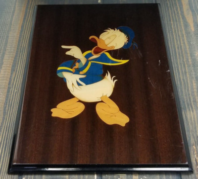 Vintage Disney Donald Duck Laughing Wall Hanging Wooden Wood Inlay ...