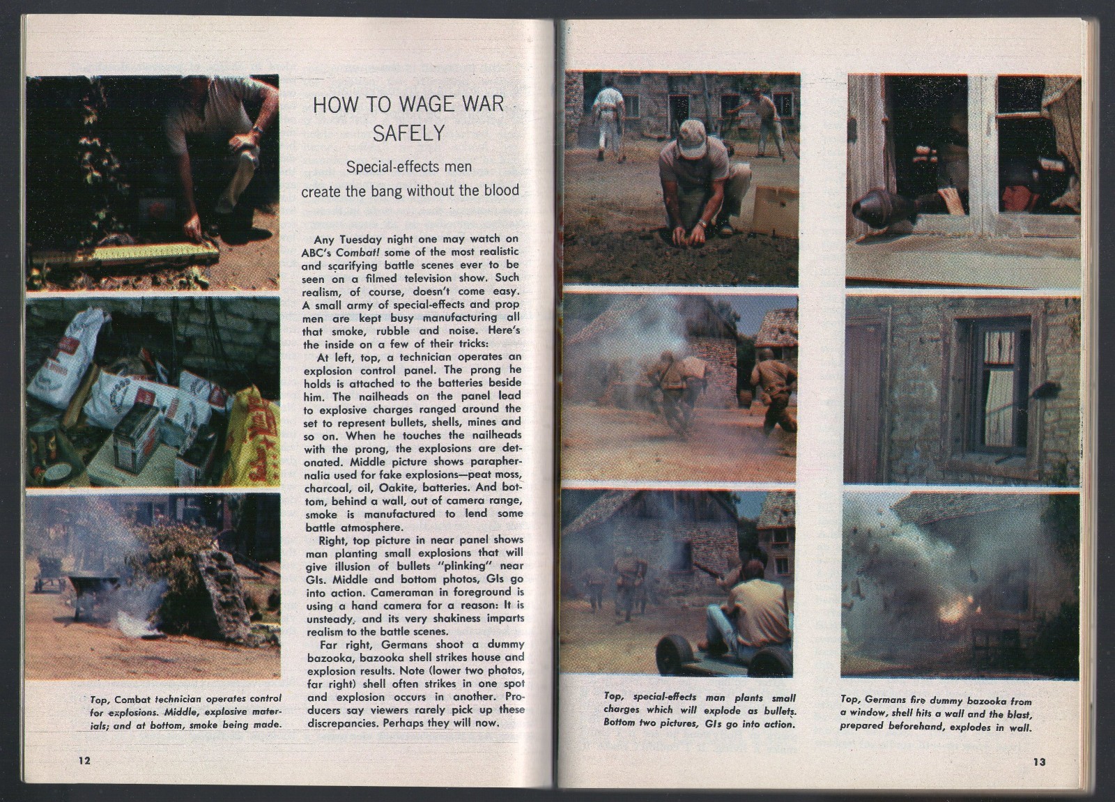 1964 TV ARTICLE COMBAT WORLD WAR II TELEVISION SERIES SPECIAL EFFECTS ...