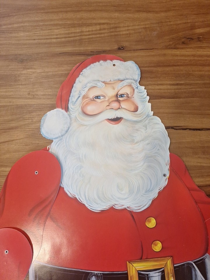 VINTAGE 1978 BEISTLE DIE CUT PAPER CARDBOARD JOINTED SANTA CLAUS 42 ...