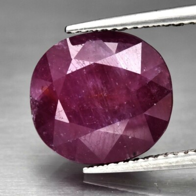 Unheated RUBY - *Certified by GLC* - 9.04 Ct - Big Natural Purple-Red ...