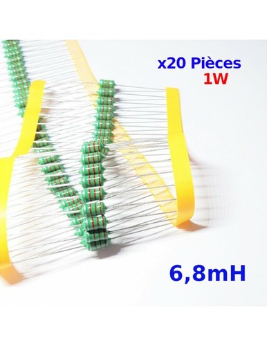 x20 Pcs Inductance Axiale 6.8mH(6800uH) 1W - SERIE 0510 self- bobine ...