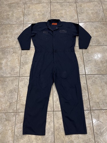 VTG 90s Y2K XL 50 REG CINTAS Navy Blue Unlined Twill Mechanic Coveralls ...