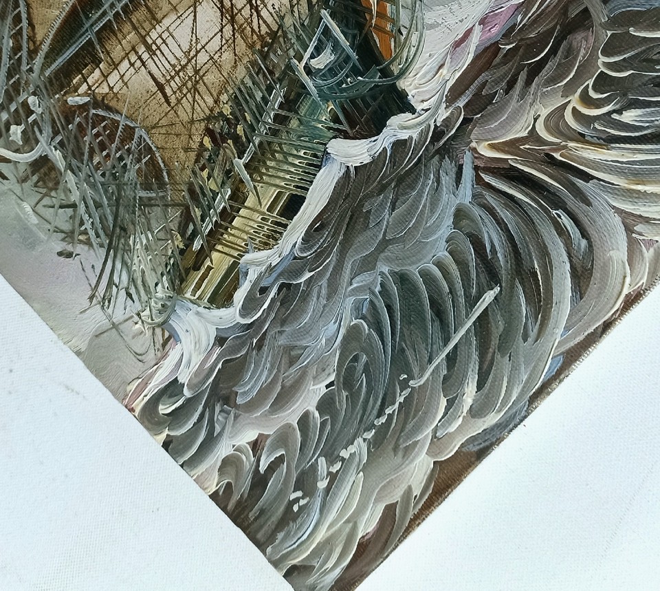 OLD PAINTING SAILING SHIP SEA STORM ORIGINAL by RENATO LONGANESI ...