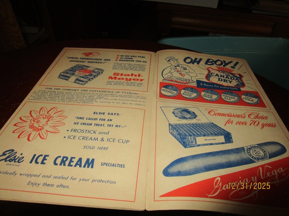 1957 New York Giants Baseball Program vs. Brooklyn Dodgers only ...