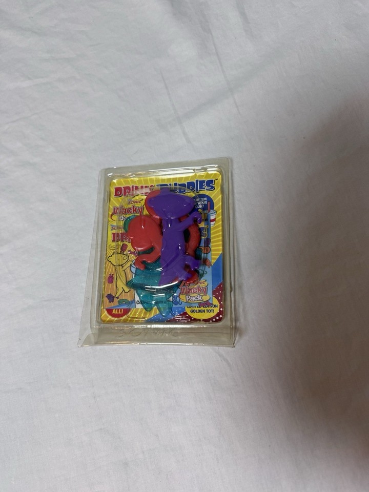 Sonic Wacky Pack Toy Drink Buddies Set Of 3 Glitter Cat, Monkey, 2011 ...