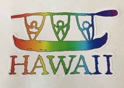 Hawaii Sticker - Hawaiian Outrigger Islands Aloha Paddle Kona Maui Oahu ...