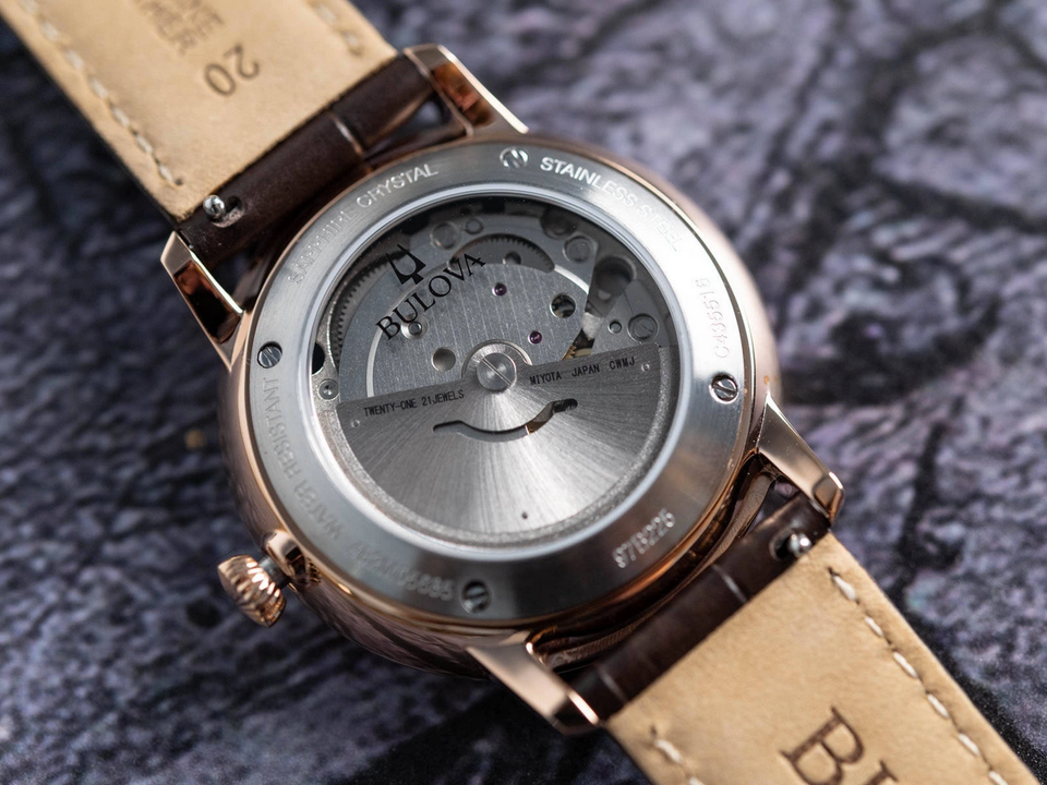 Bulova Hudson Automatic Sapphire Crystal Rose Gold Tone Men's Watch ...