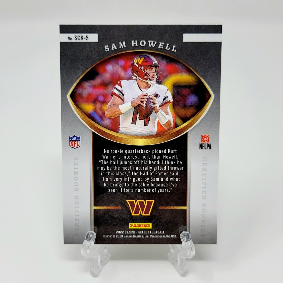2022 Panini Select Certified Rookies Sam Howell #SCR-5 RC Commanders | eBay