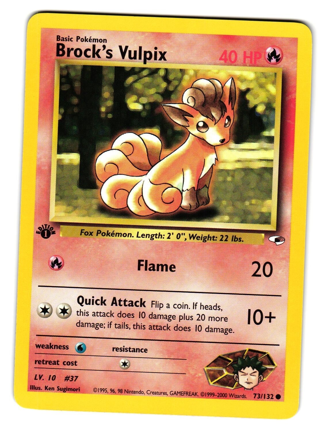 Brock's Vulpix 73/132 Gym Heroes 1st Edition 2000 Light Play LP | eBay